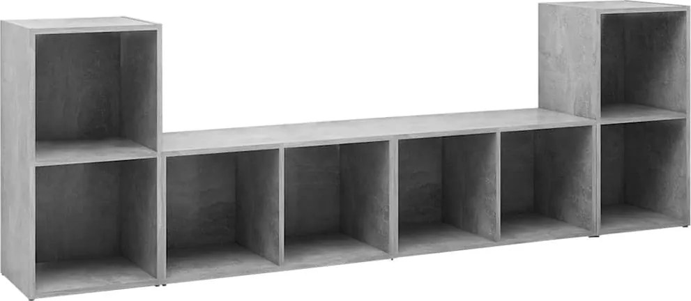 TV skříňky 4 ks betonově šedé 72x35x36,5 cm kompozitní dřevo 3079974