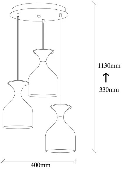 Lustr na lanku SIVANI 3xE27/40W/230V bílá/měděná