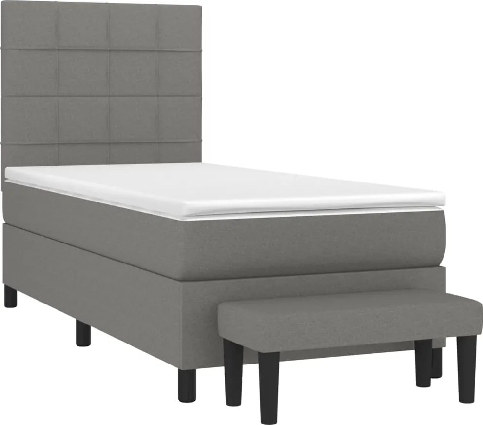Box spring postel s matrací tmavě šedá 90x200 cm textil 3136566