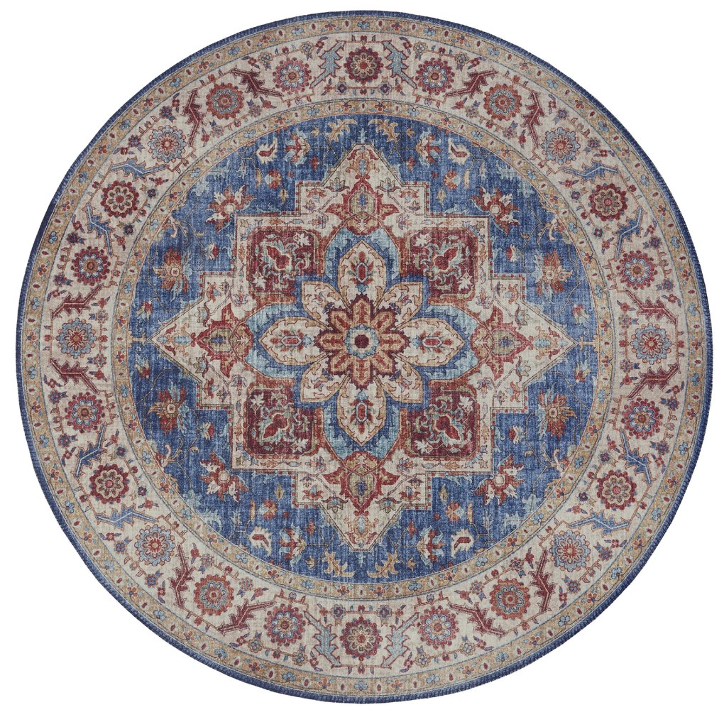 Nouristan - Hanse Home koberce Kusový koberec Asmar 104001 Jeans/Blue kruh ROZMĚR: 160x160 (průměr) kruh