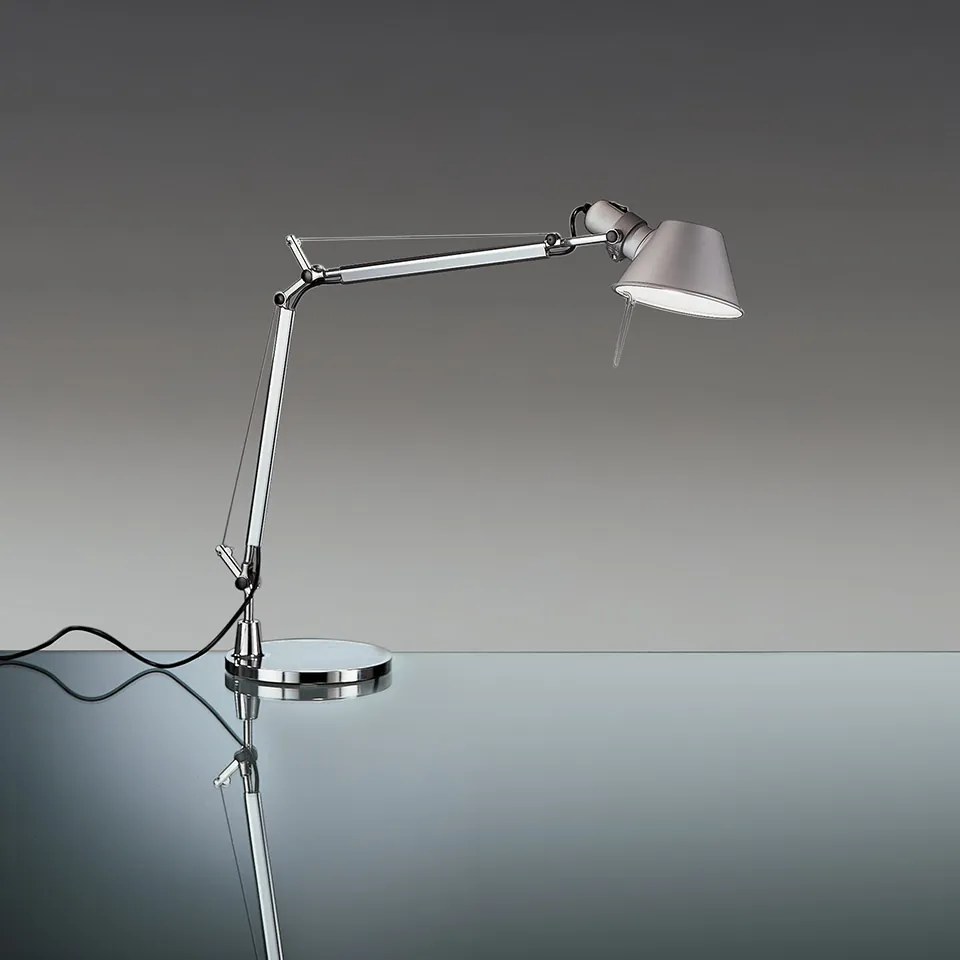 Artemide Tolomeo Mini Tavolo LED, hliníková stolní lampa se stmívačem, 8W LED 3000K, 68+54cm