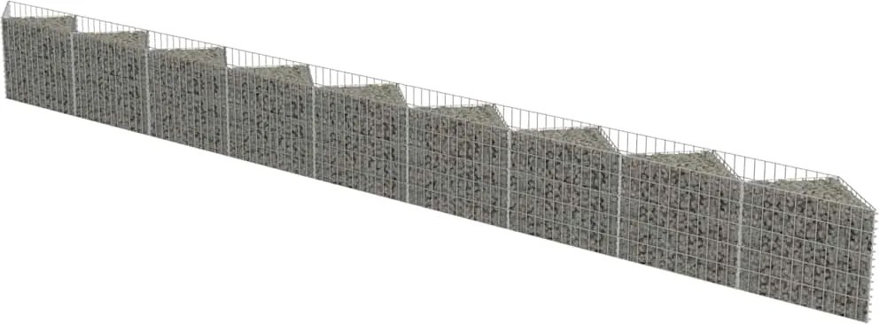 Gabionová zeď z pozinkované oceli 630 x 30 x 50 cm 143574