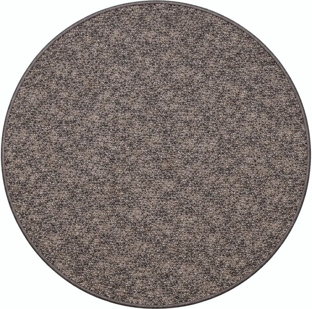 Vopi, Kusový koberec Madrid hnědošedý kruh, 100x100 (průměr) kruh, hnědá, chodba / předsíň
