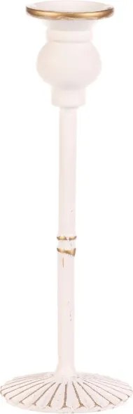 Kovový svícen 24 cm bílý FUP542