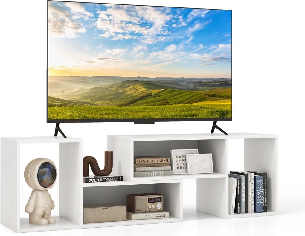 Costway Televizní skříň 2dílný bezplatný kombinovaný televizní stojan