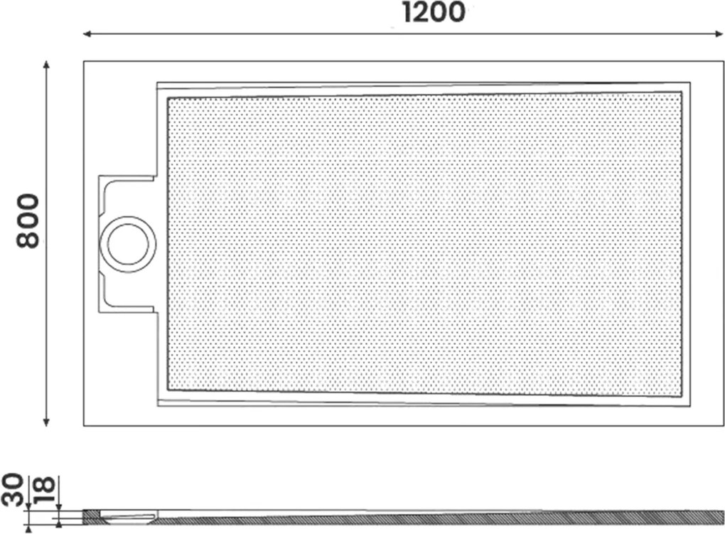 Gelco Ema PE12080 sprchová vanička 120 x 80 x 3 cm z litého mramoru