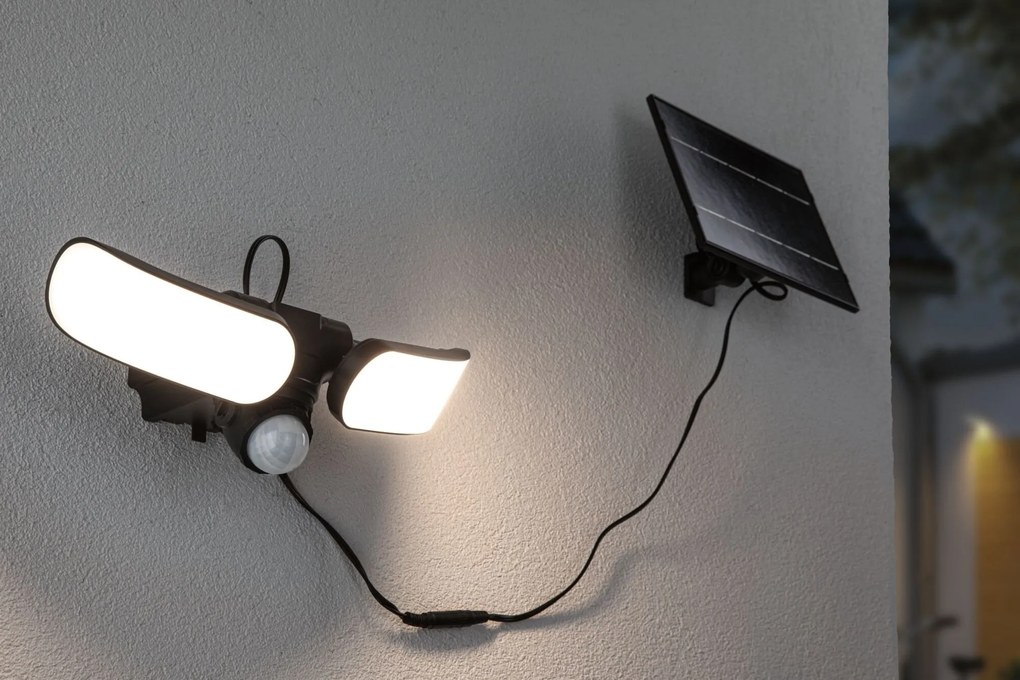 P 94610 Solární LED osvětlení zdí Sonlig pohybové čidlo (IR) IP65 hranaté 286x137mm 3000K 2x9W antracit umělá hmota - PAULMANN