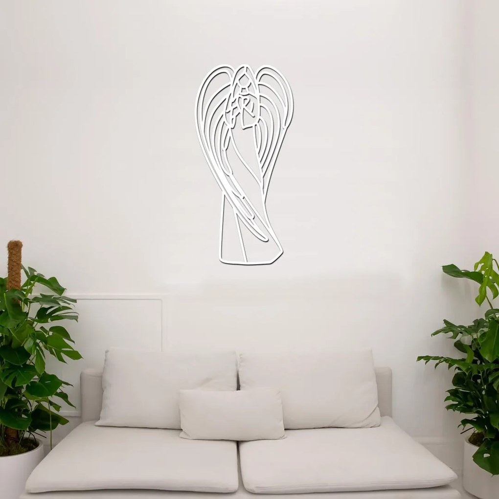 dřevo života Dřevěný obraz Anděla Zvolte rozměr (cm): 10x20, Zvolte barvu dekoru: Bílá