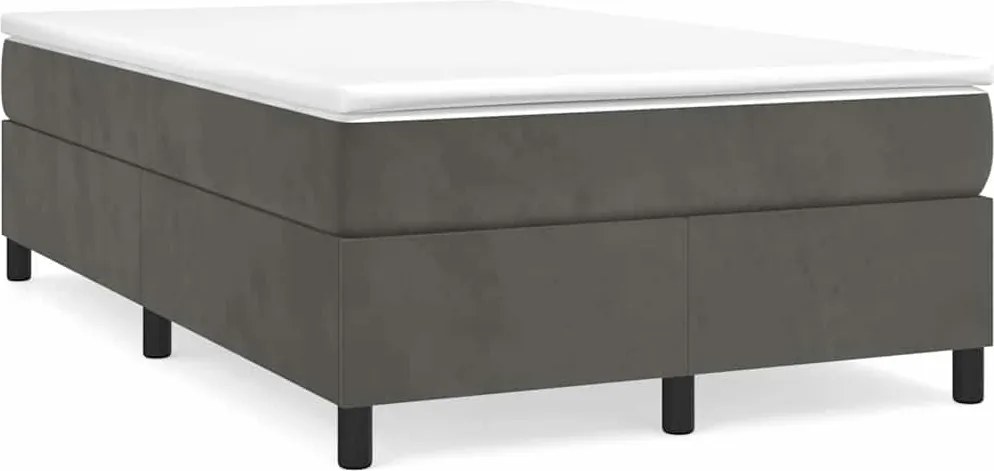 Box spring postel s matrací tmavě šedá 120 x 200 cm samet 3144670