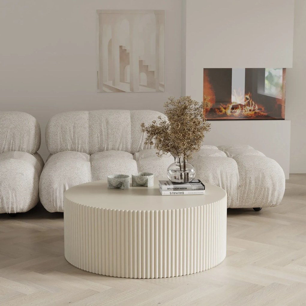 Konferenční stolek Ermanno 90 cm šedý/béžový