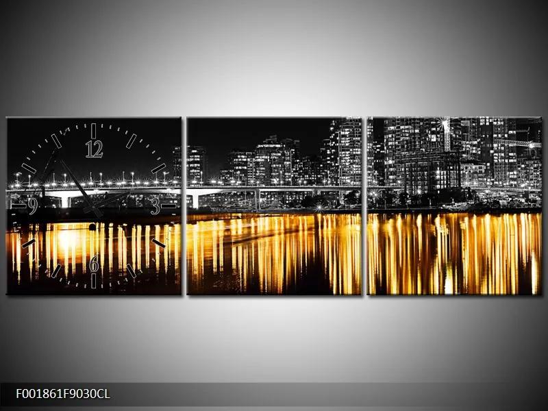 Obraz osvětlevé řeky a města (90x30 cm), 40 dalších rozměrů