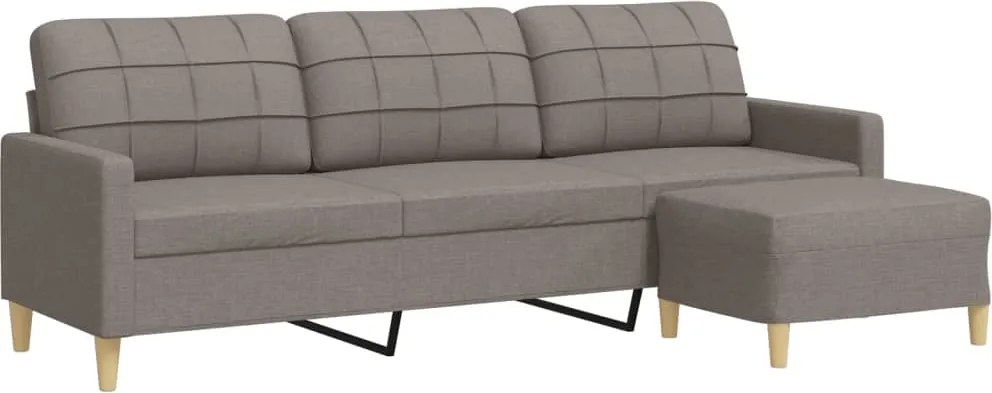 3místná pohovka s podnožkou taupe 210 cm textil 3278256