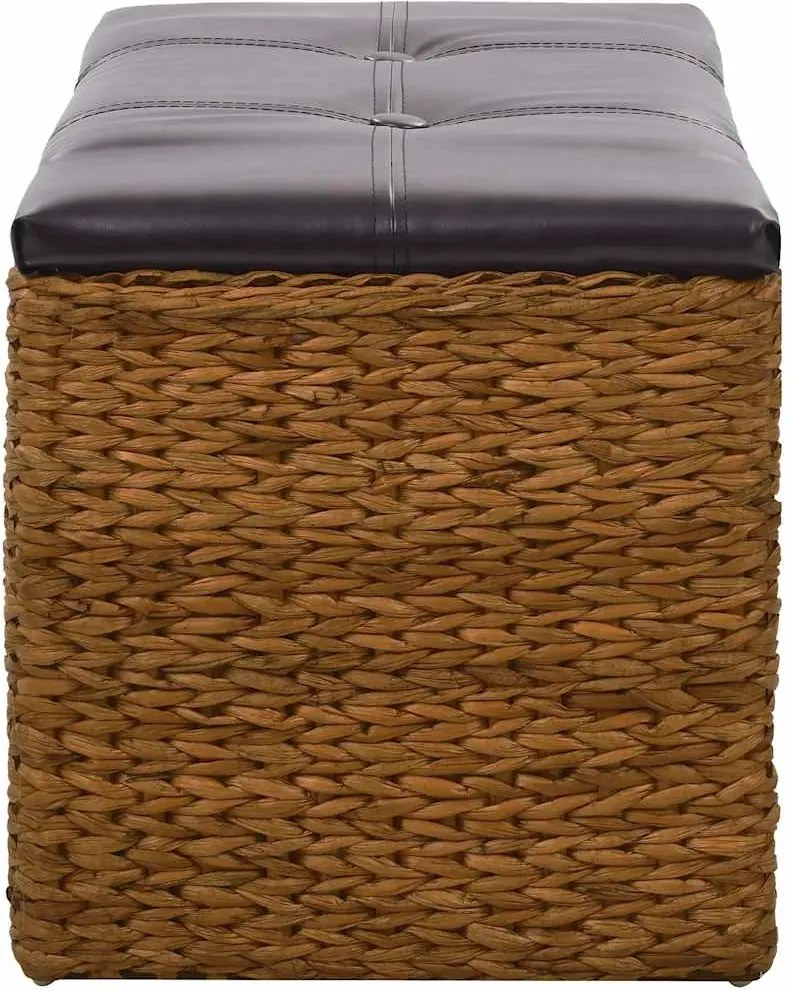 Lavice se 2 košíky z mořské trávy 71 x 40 x 42 cm hnědá 246118