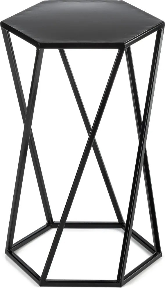 STOJAN NA KVĚTINÁČ HEXAGON 40X24X27 CM ČERNÁ