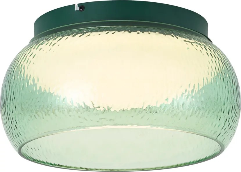 Art Deco Stropní svítidlo zelené se sklem vč. LED 3-krokové stmívatelné - Thimble