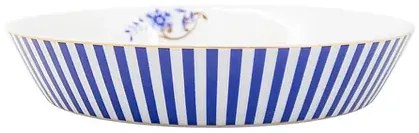 Pip Studio Royal stripes hluboký talíř ∅21,5cm, bílo-modrý (Hluboký porcelánový talíř)