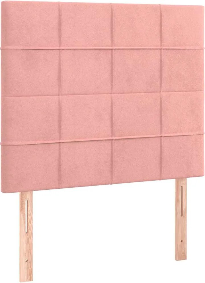 Box spring postel s matrací růžová 80 x 200 cm samet 3129182