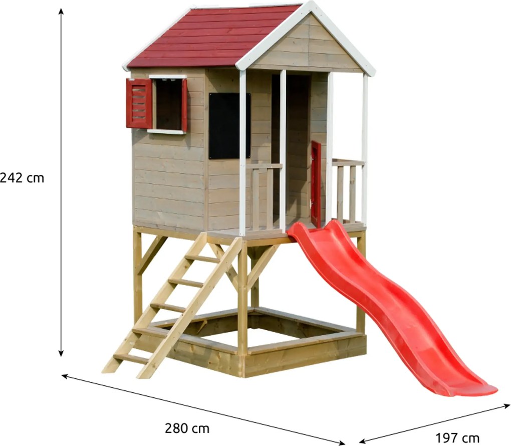 Marimex | Dětský dřevěný domeček Marimex Veranda se skluzavkou | 11640361