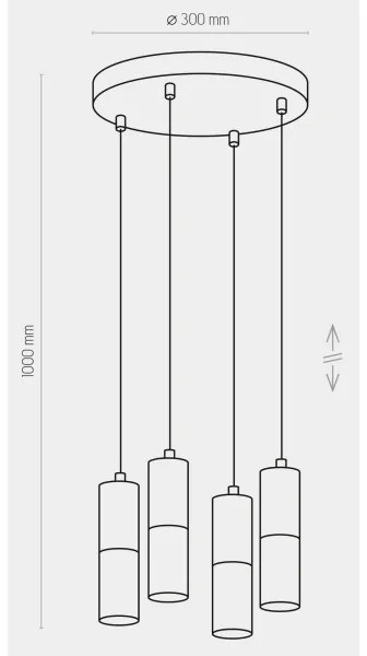 Lustr na lanku ELIT 4xGU10/10W/230V bílá