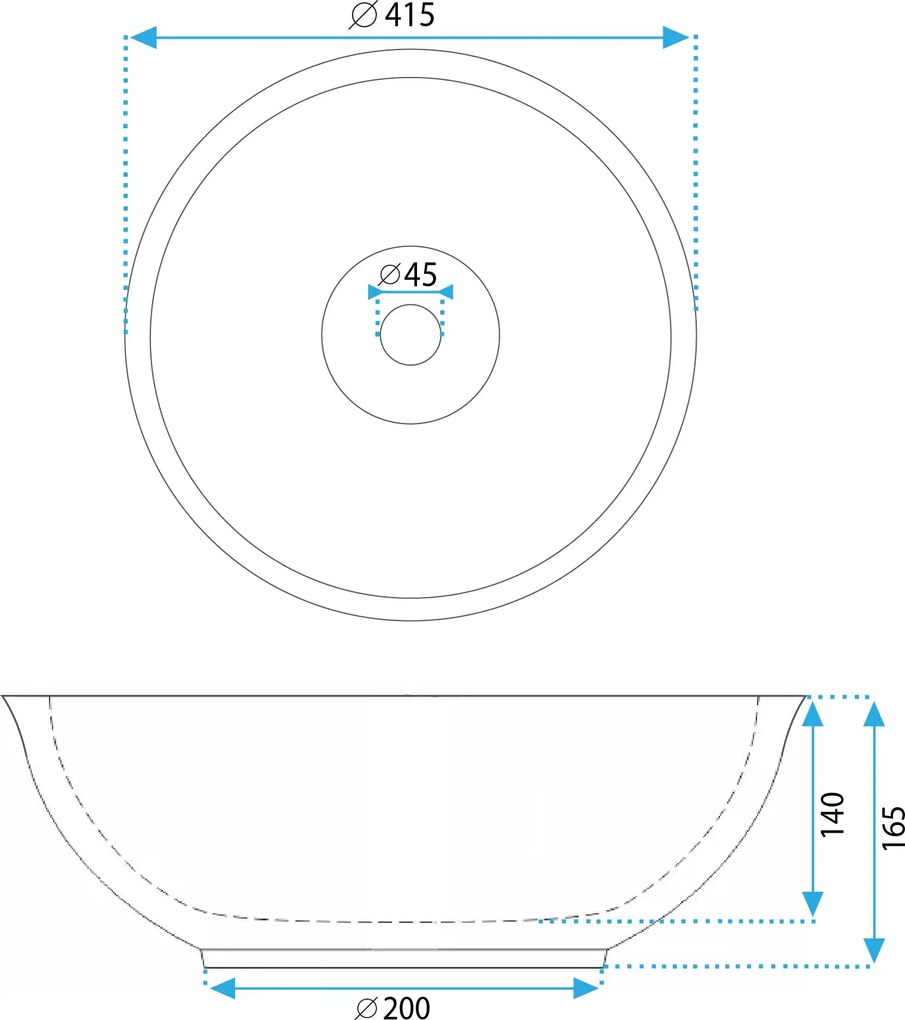 Rea Bella, umyvadlo na desku 420x420x170 mm, vícebarevné, REA-U7503