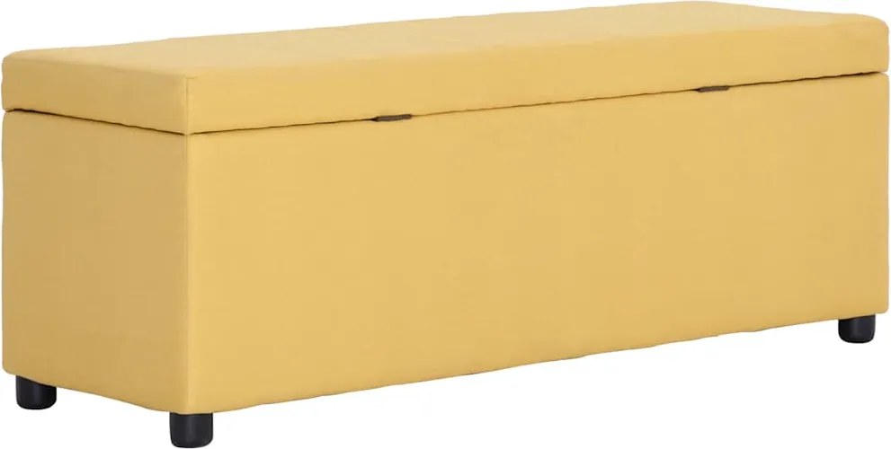 Lavice s úložným prostorem 116 cm žlutá polyester 281324
