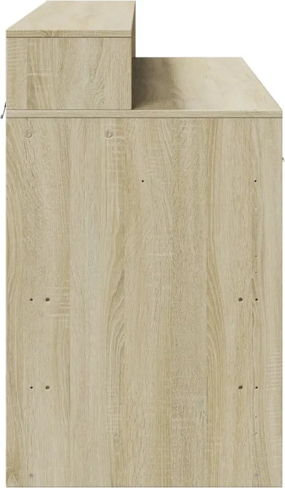 vidaXL Psací stůl s LED světly 120 x 55 x 91 cm kompozitní dřevo [3309418] Barva: dub sonoma