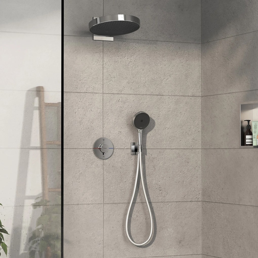Hansgrohe ShowerSelect Comfort S, termostat pod omítku pro 2 spotřebiče s EN1717, chromová, HAN-15556000