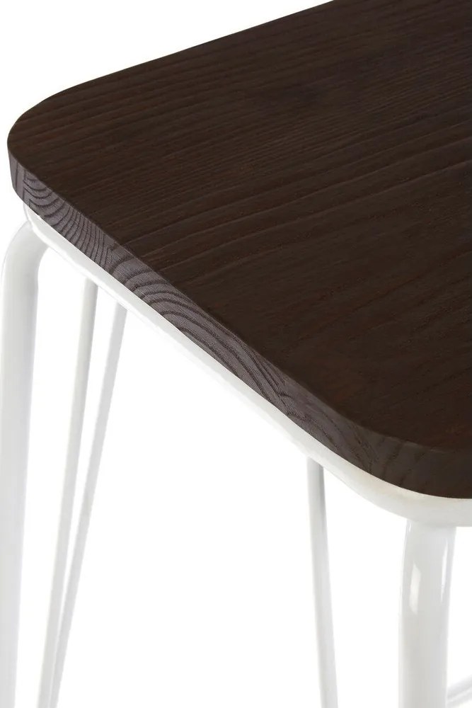 Bílá/v tmavě přírodní barvě stolička z jilmového dřeva District – Premier Housewares