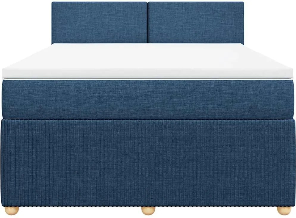 Box spring postel s matrací modrá 160x200 cm textil 3289806