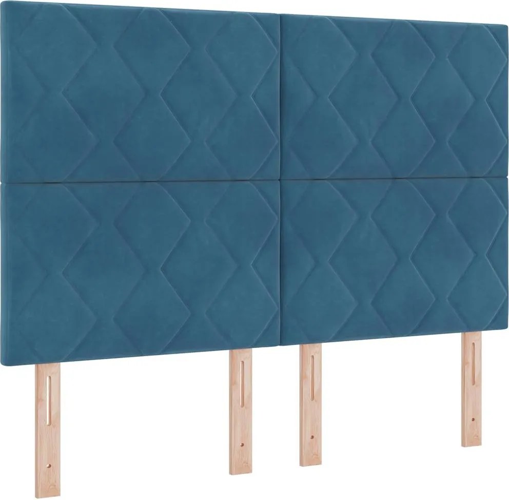 Postel s boxspringem s čelo Modrá 160 x 200 cm samet 3342072