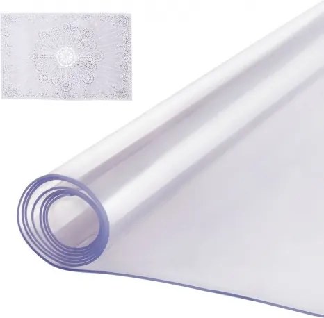 PVC chránič stolu 101,6 × 203,2 cm průhledný plastový tloušťka 2,0 mm