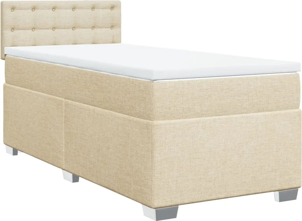 Box spring postel s matrací krémová 80 x 200 cm textil 3285734
