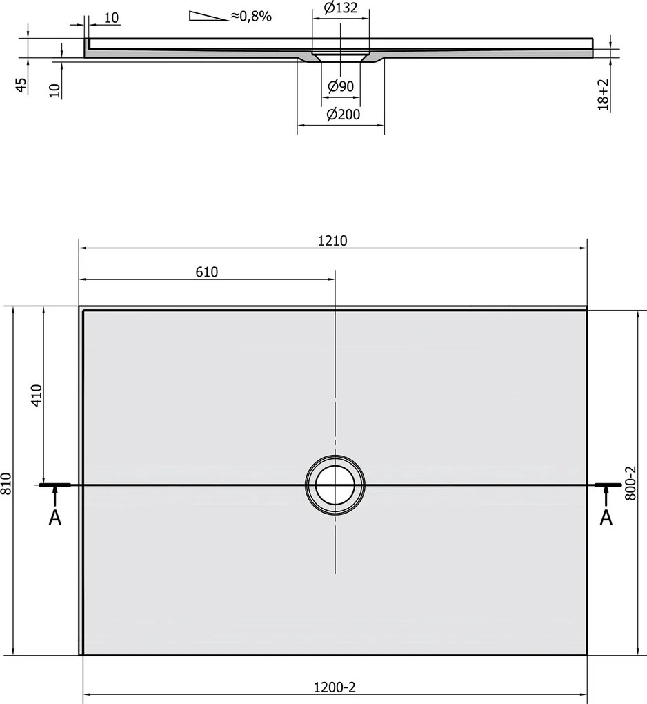 Polysan MIRAI 120 x 80 cm sprchová vanička obdélníková z litého mramoru 73177 levá