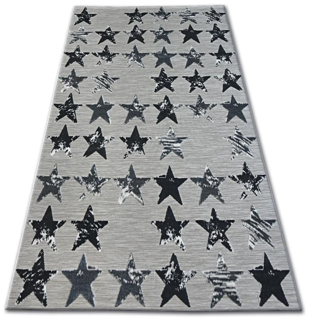 Dywany Lusczow Kusový koberec LISBOA 27219/956 hvězda černý, velikost 120x170