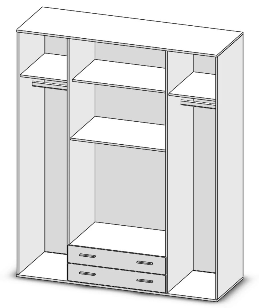 Sconto Šatní skříň SEBA 4 buk