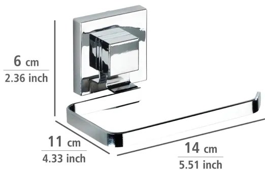 WENKO 22687100-Držák toaletního papíru VACUUM-LOC QUADRO ED 14x11 cm lesk. chrom