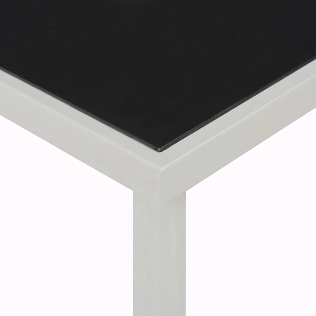 vidaXL Zahradní stůl černý 220 x 90 x 74,5 cm ocel