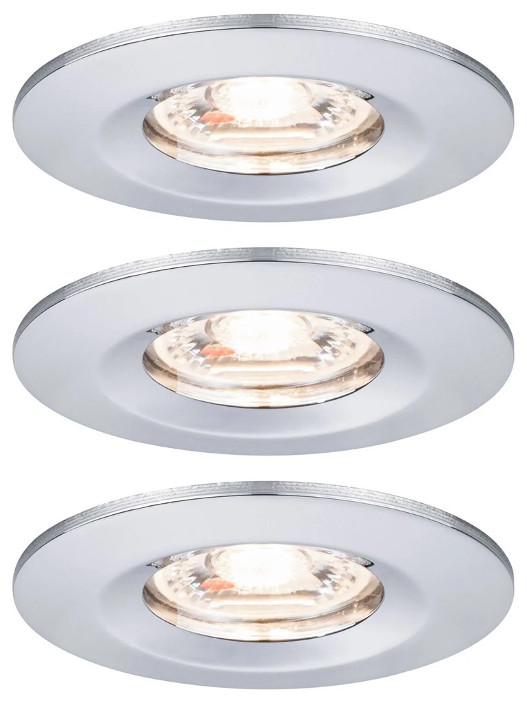 Paulmann 94303 Nova Mini, chromové bodovky, 3x4W LED 2700K, prům. 6,5cm, IP44