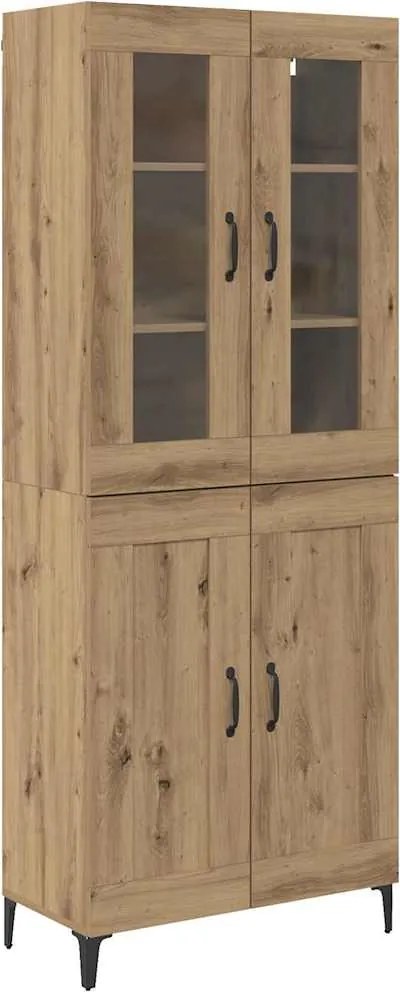 Vysoký bufet Artisanový dub 69,5 x 34 x 180 cm Kompozitní dřevo 3403581