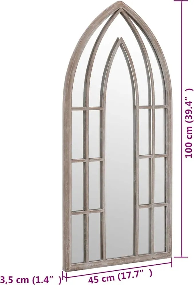 Zahradní zrcadlo pískové 100 x 45 cm železo pro použití venku 318353