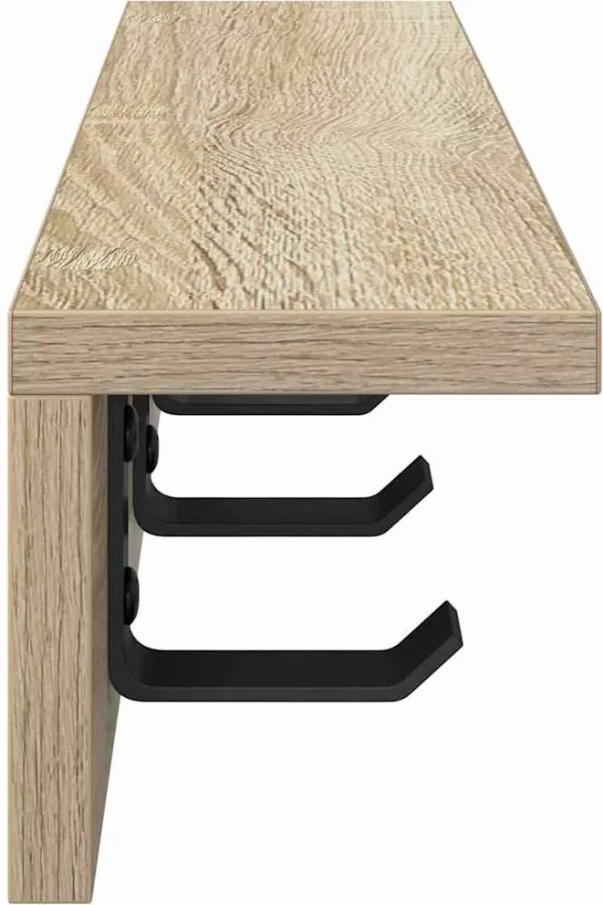 věšák, nástěnný, s poličkou, kompozitní dřevo, 10,5x40x10,5 cm, dub sonoma, Dekorino TK20260043