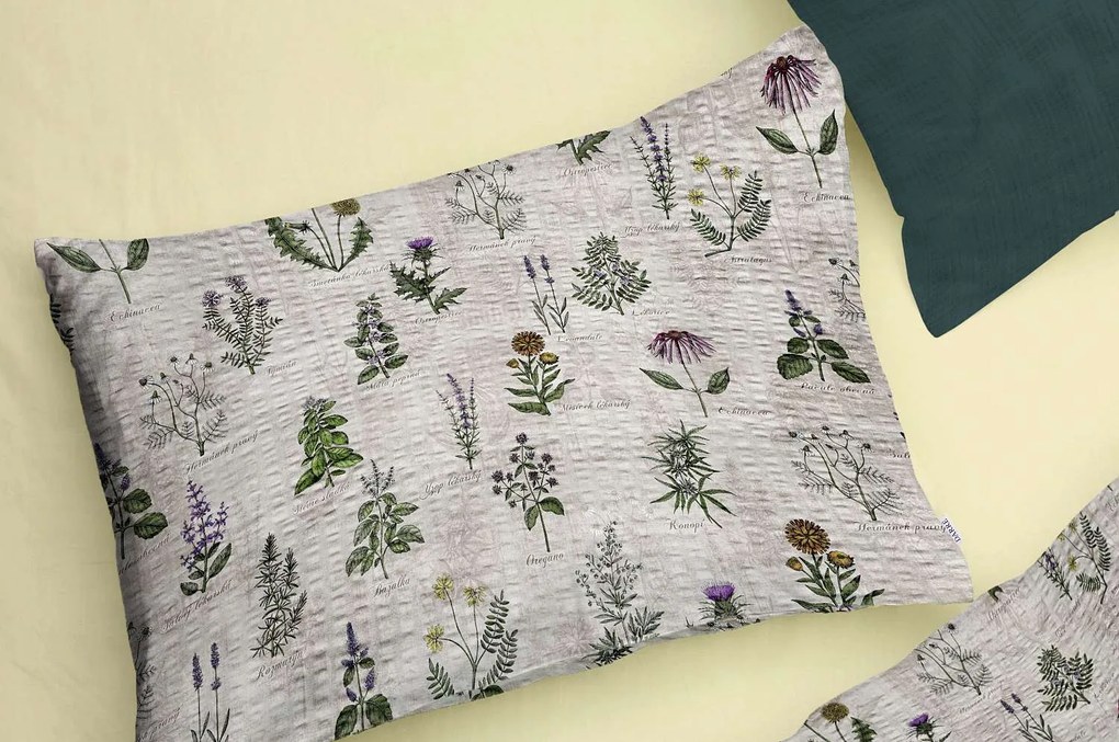 Krepové povlečení Léčivá zahrada Velikost: 140 x 200 + 70 x 90
