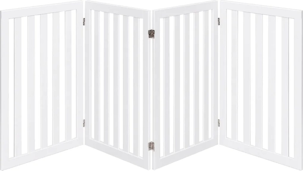 Costway Zábrana pro psy 89 cm vysoká 4 panely ochranná dřevěná skládací, bílý