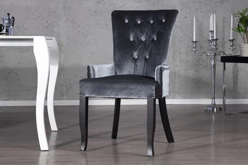 Židle s područkami Boutique šedá
