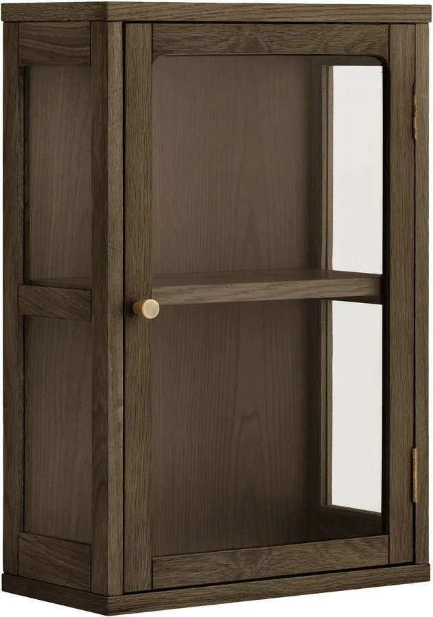 Tmavě hnědá závěsná vitrína v dekoru dubu 40x60x20 cm Zamora – House Nordic