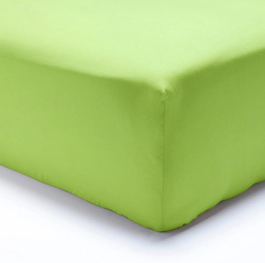 Polášek Jersey prostěradlo na vysokou matraci (až 30cm), 140x200cm, na dvoulůžko středně zelené