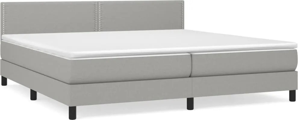 Box spring postel s matrací světle šedá 200 x 200 cm textil 3140001