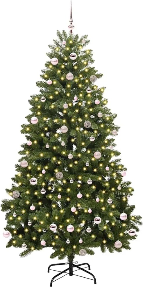 Umělý vánoční stromeček 240 cm 300 LED Teplá bílá PVC a ocel 3395705