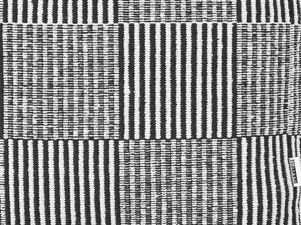 Bavlněný puf 40 x 40 x 40 cm černý/ bílý PANDRAN Beliani