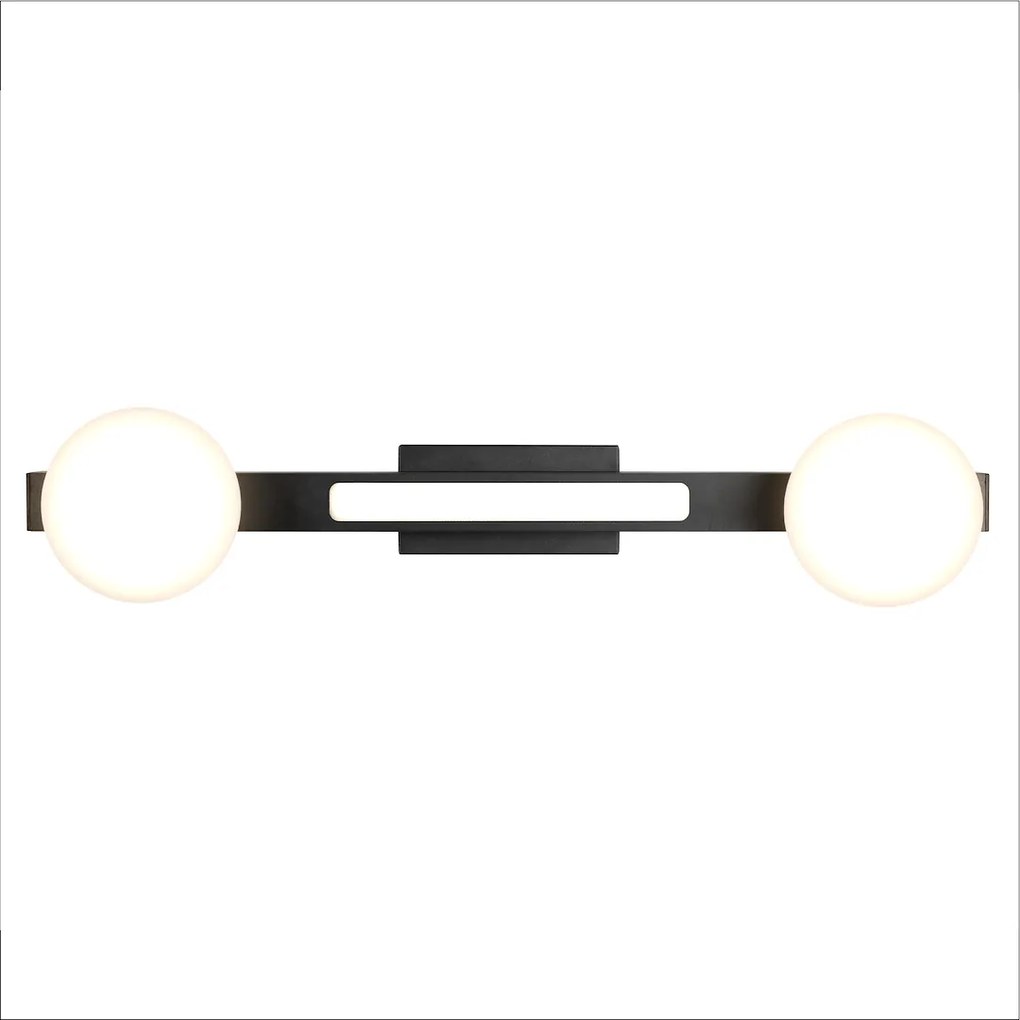 Nástěnné svítidlo Magnet1, 2x bílé skleněné stínítko + 1x LED 13W, b